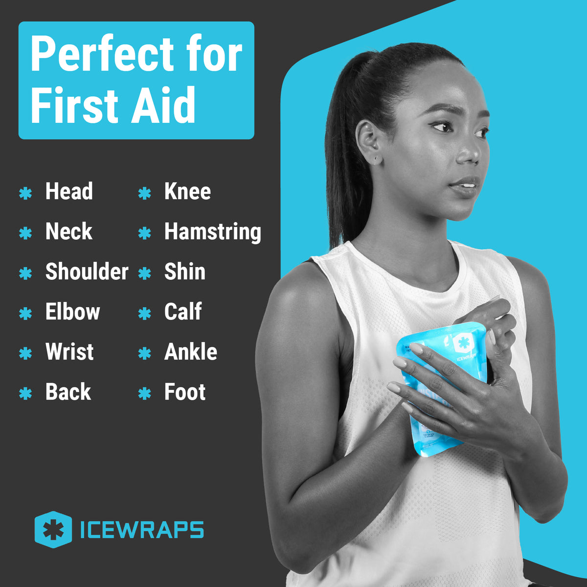 ICEWRAPS 4”x7” Instant Ice Packs for Injuries - 50 Count Bulk Emergenc ...