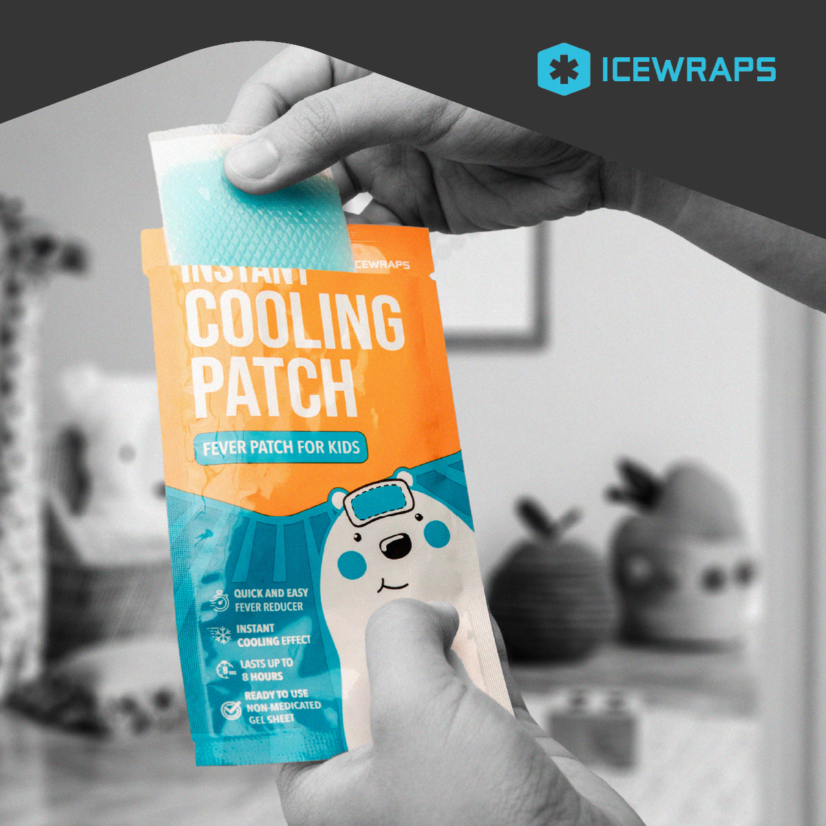 ICEWRAPS Cooling Patches for Kids | Kids Fever Stickers | Cooling Comf ...